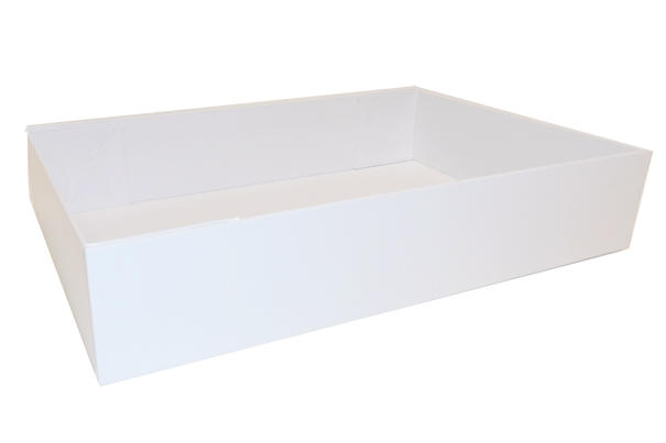 10 x Easy Fold Trays with Acetate Boxes - (35x24x8cm) LARGE WHITE TRAYS ...